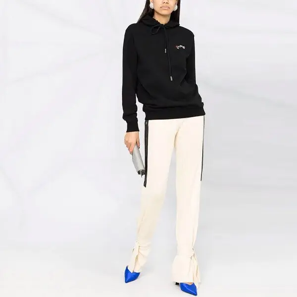 Off-White Flower Embroidered Arrow Hoodie