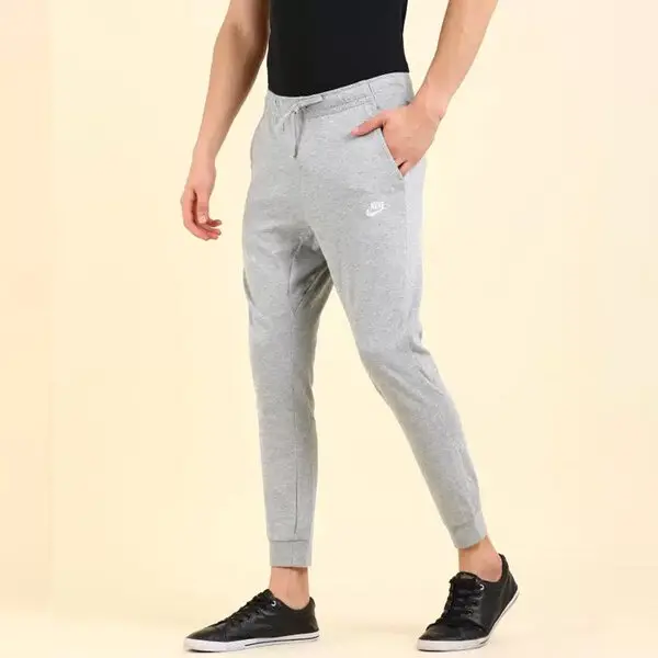 Nike Solid Color Brand Logo Alphabet Printing Lacing Knit Casual Pants/trousers Gray - Default Colorway