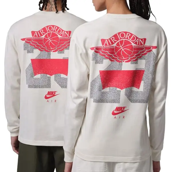 JORDAN X Levi's Long Sleeve T-shirt - Beige/red/grey