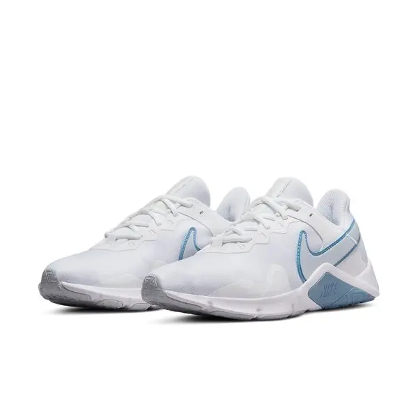 Nike Legend Essential 2 Low Top Athletic Sneakers - White/blue