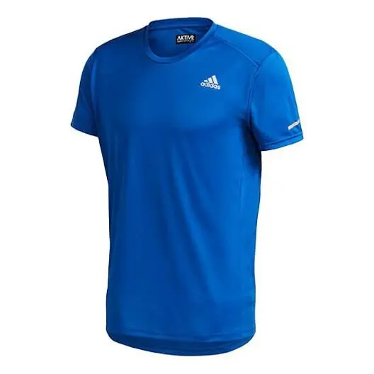 Adidas Logo Printed Short Sleeve Running T-shirt - Blue