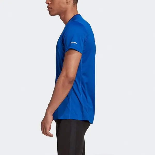 Adidas Logo Printed Short Sleeve Running T-shirt - Blue