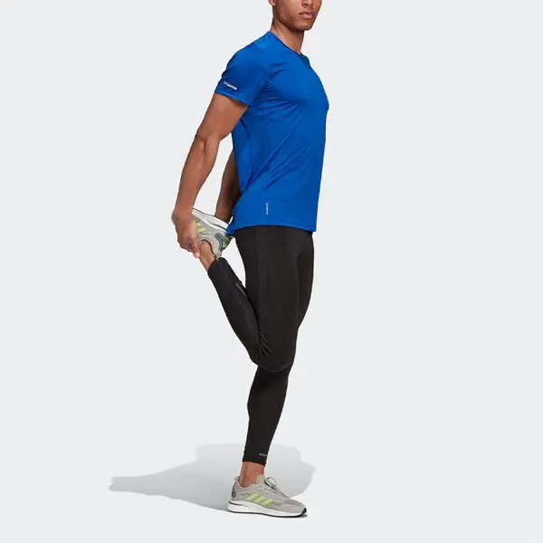 Adidas Logo Printed Short Sleeve Running T-shirt - Blue