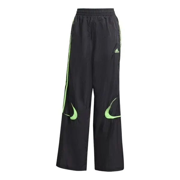 Adidas Teamgeist Oversized Track Pants - Black/signal Green