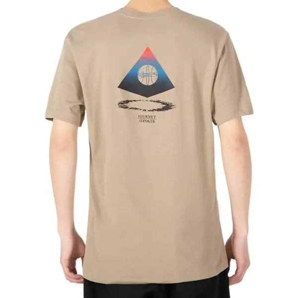 Nike Printing Round Neck Short Sleeve Khaki T-shirt - Default Color
