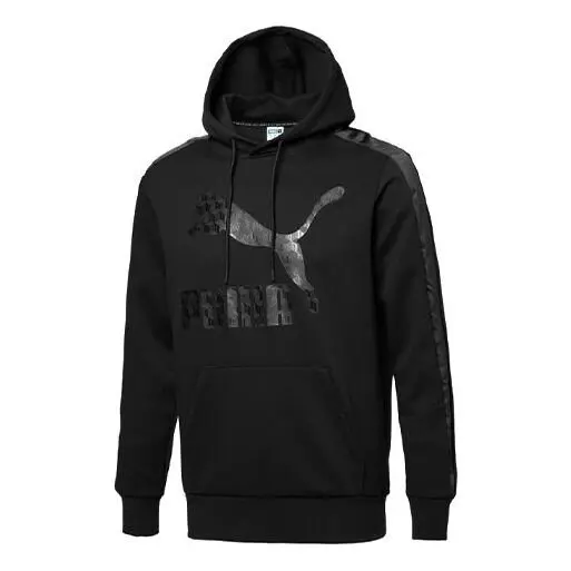 PUMA Long Sleeve Hooded Sweatshirt - Black