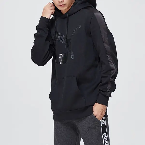 PUMA Long Sleeve Hooded Sweatshirt - Black