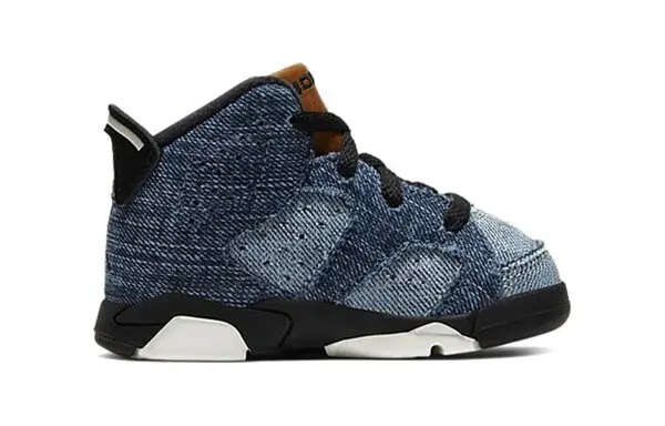 JORDAN Air 6 Retro Washed Denim Sneakers - Blue