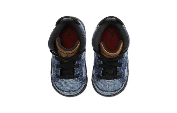 JORDAN Air 6 Retro Washed Denim Sneakers - Blue