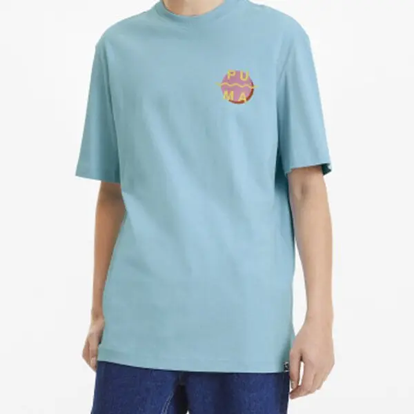 PUMA Downtown Graphic Printed Short Sleeve Tee Blue