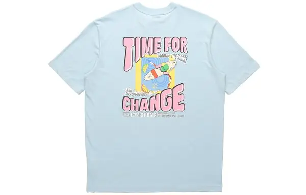 PUMA Downtown Graphic Printed Short Sleeve Tee Blue - Sky Blue