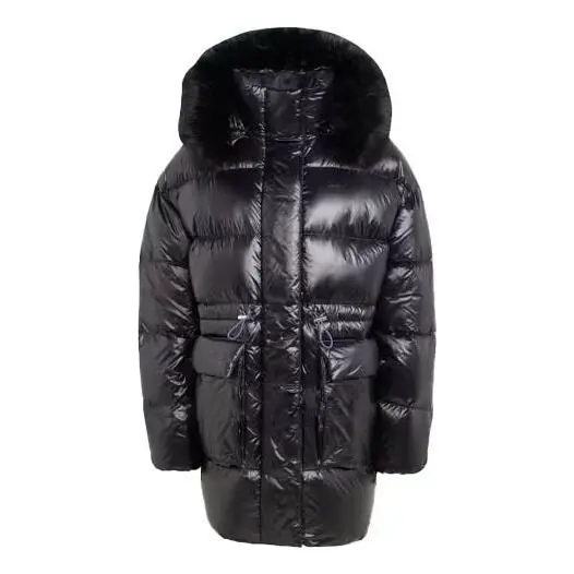 Adidas Originals Puffed Long Fur Jacket - Black