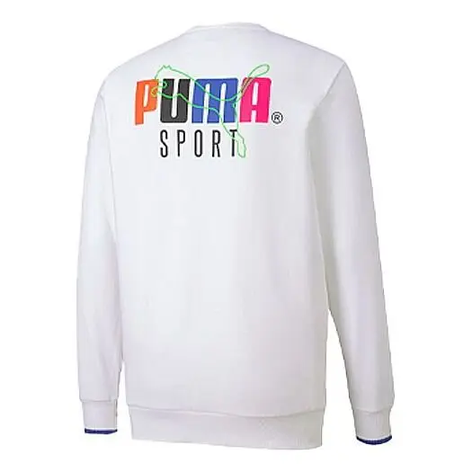 PUMA Crewneck Long Sleeve Pullover - White