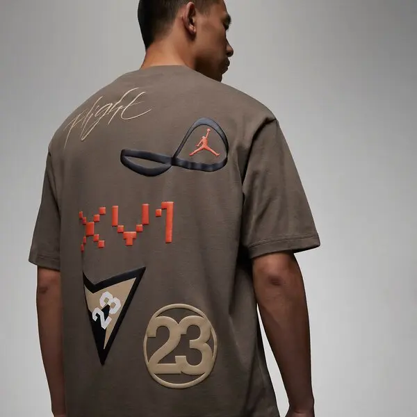 JORDAN Flight Heritage 85 Graphic T-shirt 'brown - Tan/multi-color