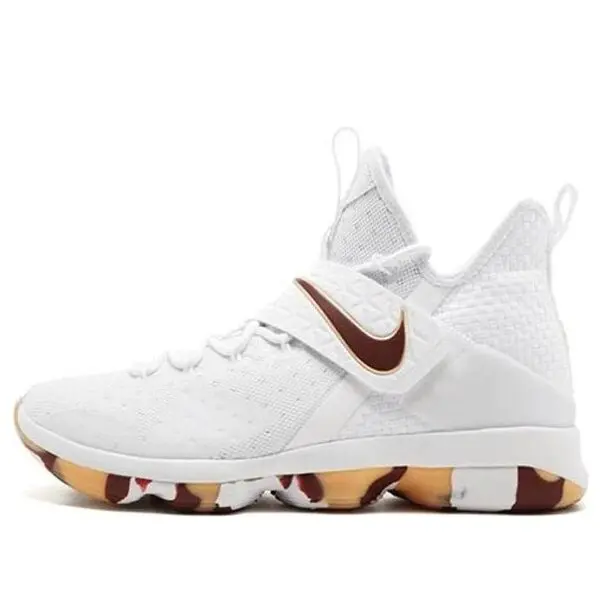 Nike Lebron 14 Basketball Sneakers - White/red/light Brown