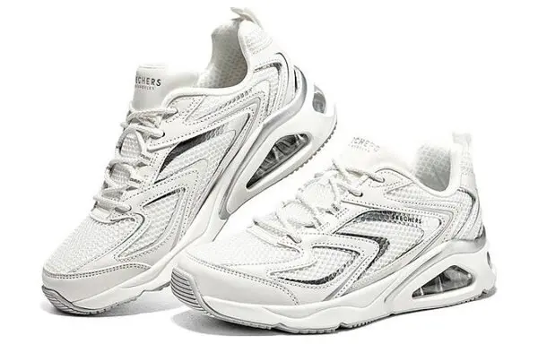 Sketchers Athletic Lace-up Sneakers - White/silver