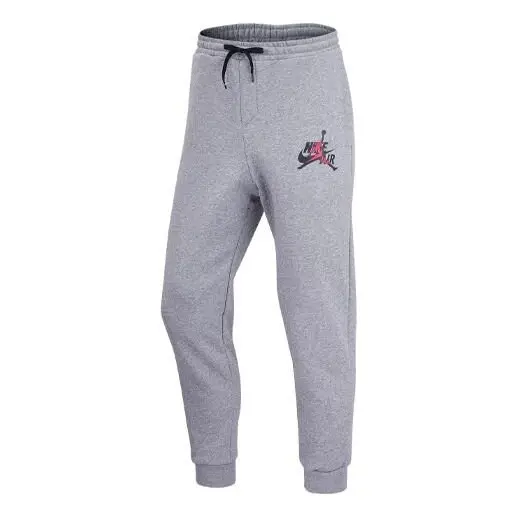 JORDAN Logo Printing Fleece Stay Warm Lacing Sports Pants/trousers/joggers Gray - Default Color