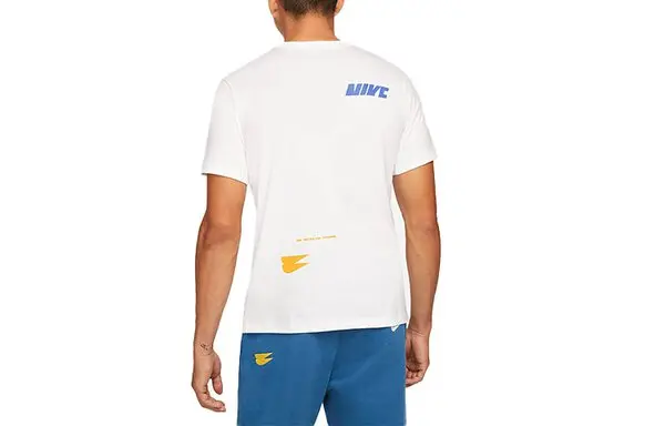 Nike Chest Creative Printing Short Sleeve White T-shirt