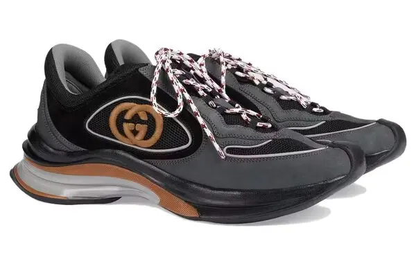 Gucci Run Suede Sneakers - Black/grey Suede
