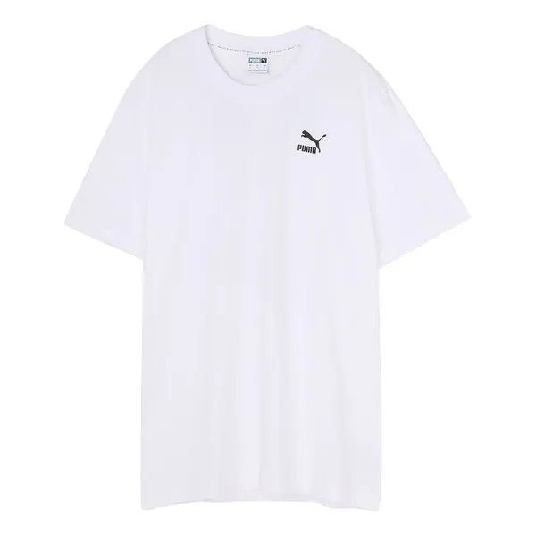 PUMA Recheck Pack Graphic Tee Logo Printing Short Sleeve - White