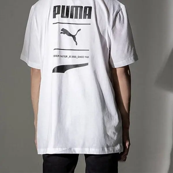 PUMA Recheck Pack Graphic Tee Logo Printing Short Sleeve