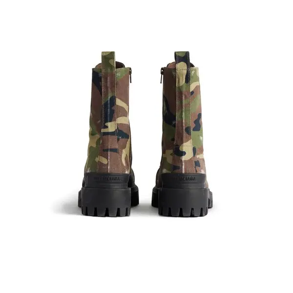 Balenciaga Strike Camo Print Combat Boots