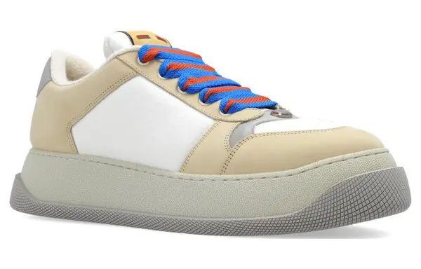 Gucci Screener Gg Leather Sneakers - White/grey/beige