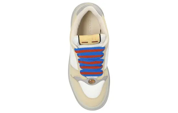 Gucci Screener Gg Leather Sneakers - White/grey/beige