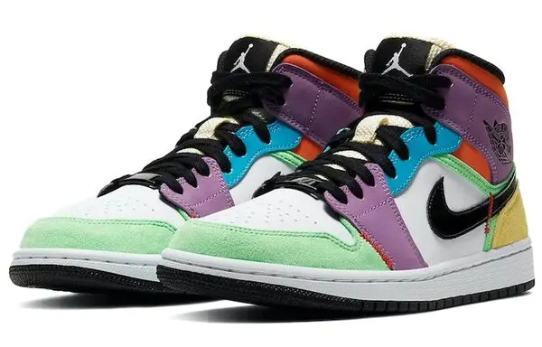 JORDAN 1 Mid Se "lightbulb" Sneakers - White/multi-color