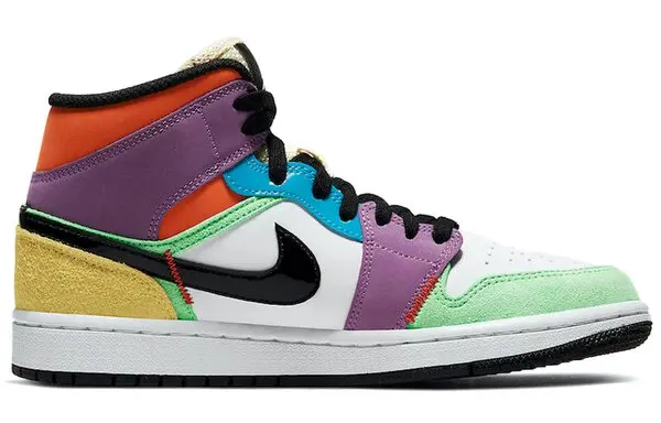 JORDAN 1 Mid Se "lightbulb" Sneakers - White/multi-color