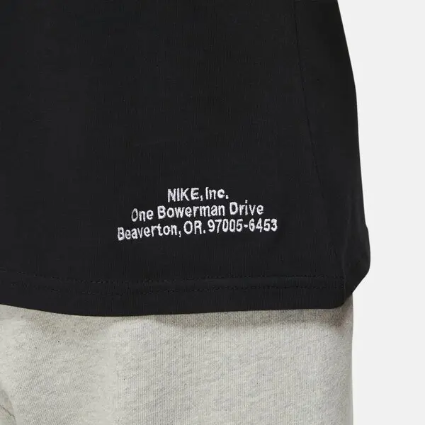Nike Alphabet Logo Printing Round Neck Short Sleeve Black