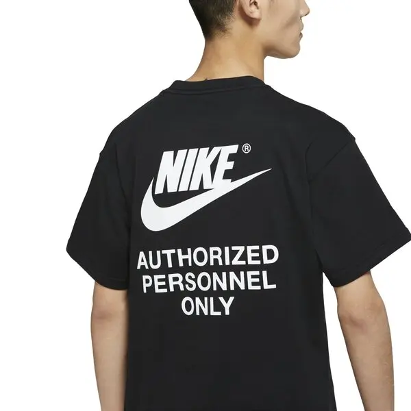 Nike Alphabet Logo Printing Round Neck Short Sleeve Black