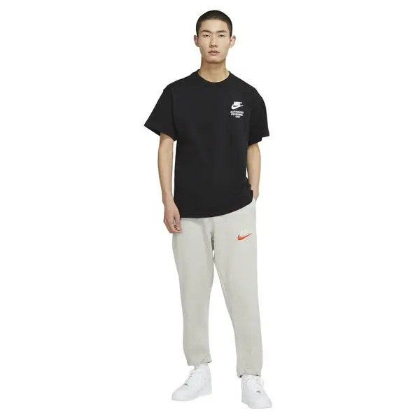 Nike Alphabet Logo Printing Round Neck Short Sleeve Black