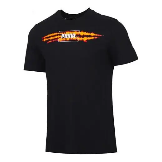 PUMA Printed Sports Short Sleeve Tee - Black