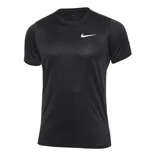 Nike Athleisure Casual Sports Breathable Solid Color Short Sleeve Black - Multi-color