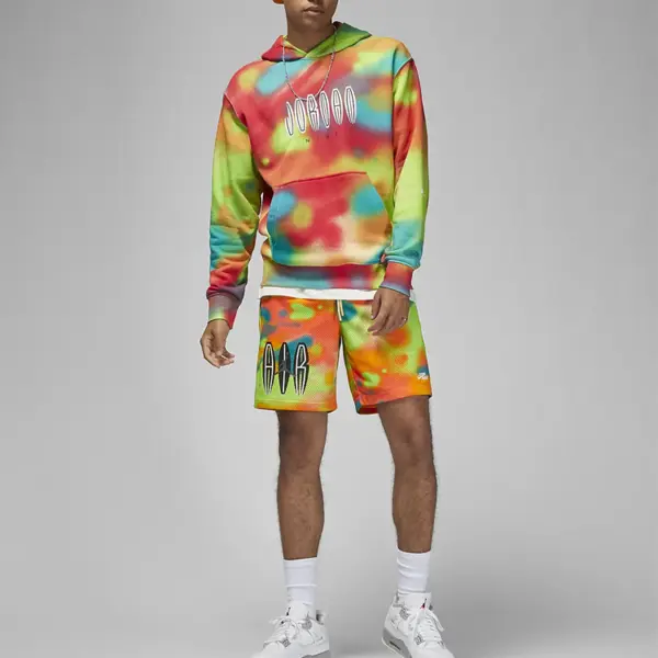 JORDAN Fw22 Tie & Dye Logo Print Hooded Pullover