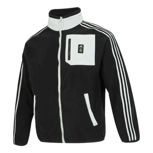 Adidas Athletic Stand Collar Zip-up Fleece Jacket