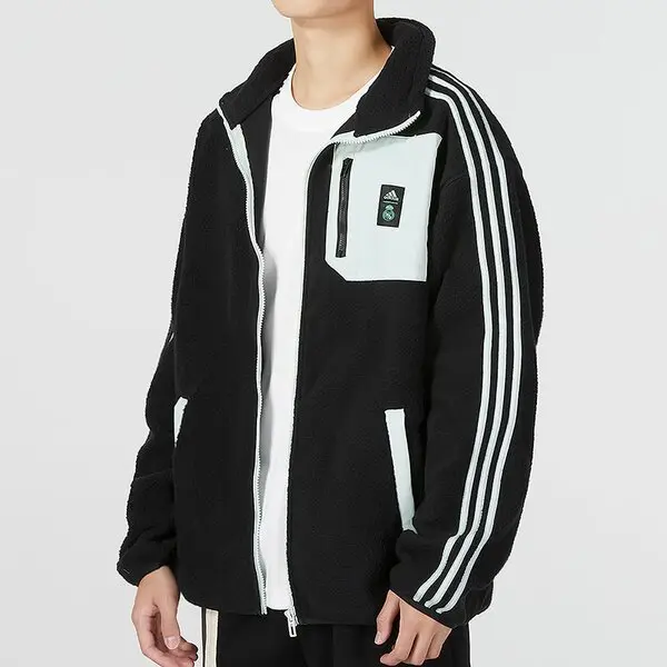 Adidas Athletic Stand Collar Zip-up Fleece Jacket