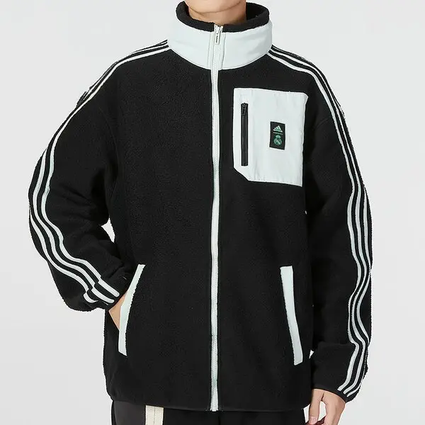 Adidas Athletic Stand Collar Zip-up Fleece Jacket
