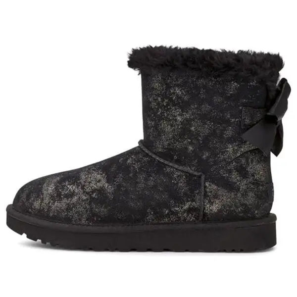 UGG Mini Bailey Bow Glimmer Boots - Black