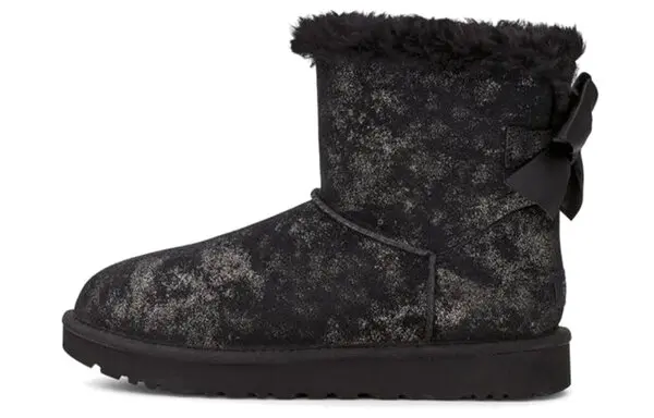 UGG Mini Bailey Bow Glimmer Boots - Black
