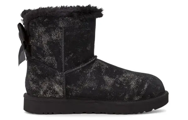 UGG Mini Bailey Bow Glimmer Boots - Black