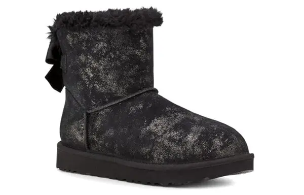 UGG Mini Bailey Bow Glimmer Boots - Black