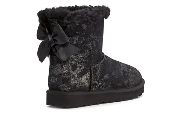 UGG Mini Bailey Bow Glimmer Boots - Black