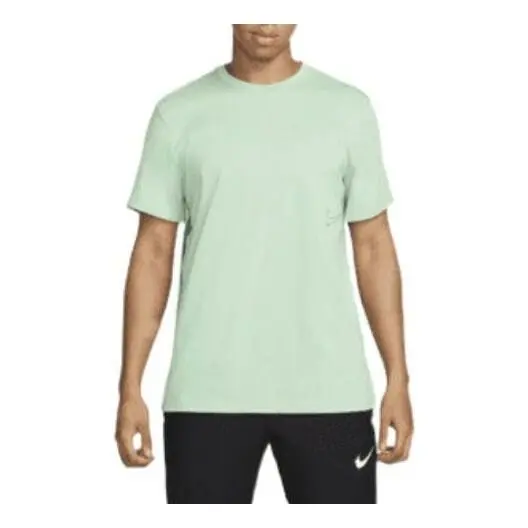 Nike Dri-fit Logo Solid Color Training Sports Short Sleeve Malachite Green T-shirt - Multi-color