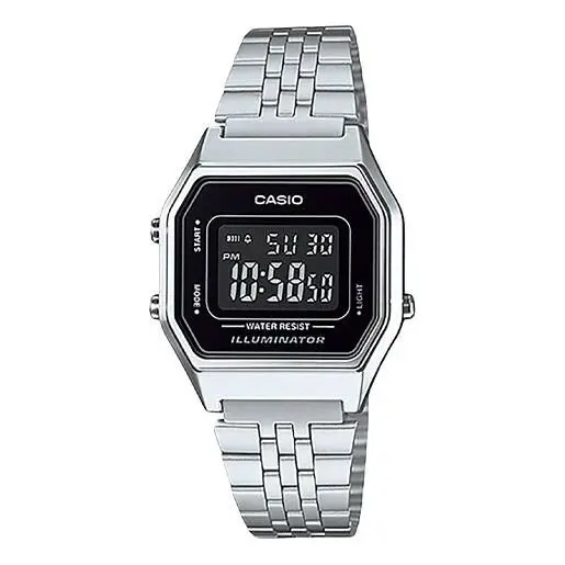 Casio Digital Watch With Stainless Steel Strap - Blacksilver