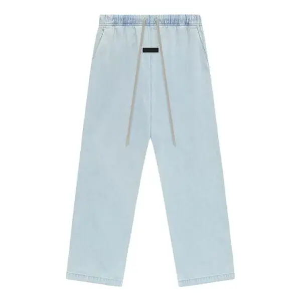 Fear Of God Relaxed Fit Light Wash Denim Pants - Blue