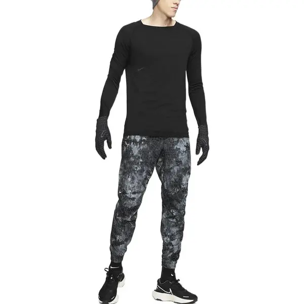 Nike Packable Full Print Logo Plaid Casual Bundle Feet Sports Pants/trousers/joggers Black - Multi-color