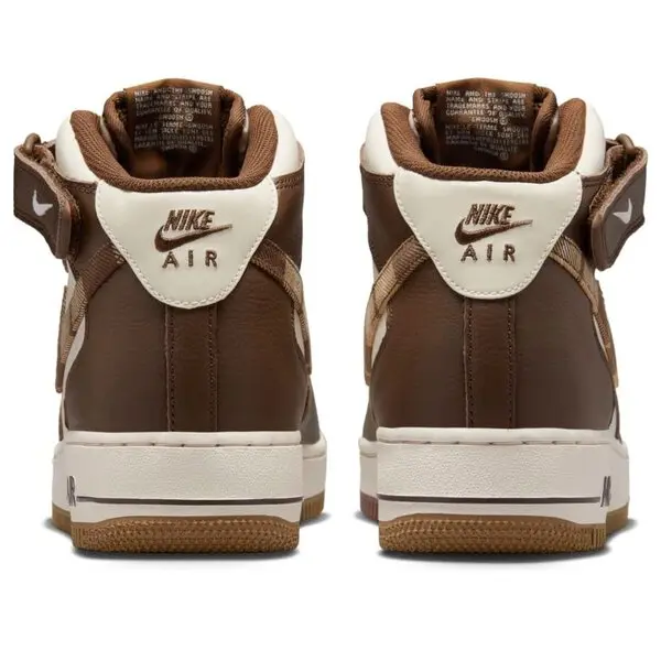 Nike Force 1 Mid "brown Plaid - Brown/cream