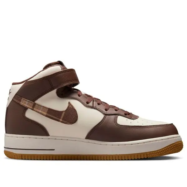 Nike Force 1 Mid "brown Plaid - Brown/cream
